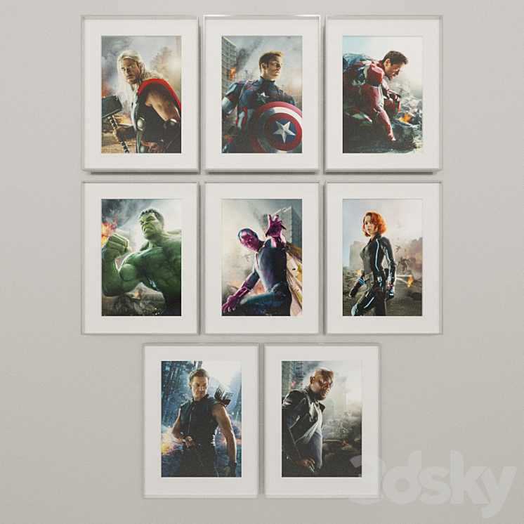 avengers posters - Frame - 3D model