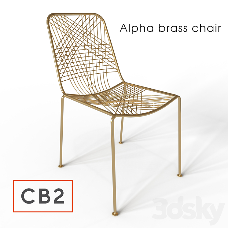 CB2 Alpha brass chair - Chair - 3D model