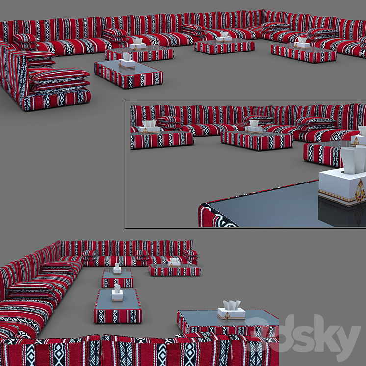 Arabic Majlis - Sofa - 3D model