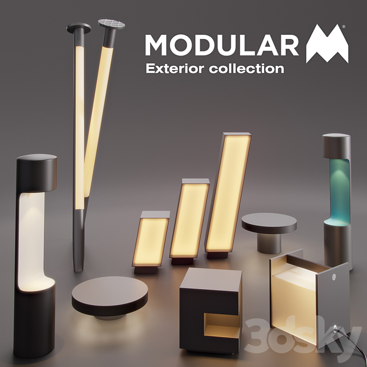 Modular Exterior collection - Street lighting - 3D model