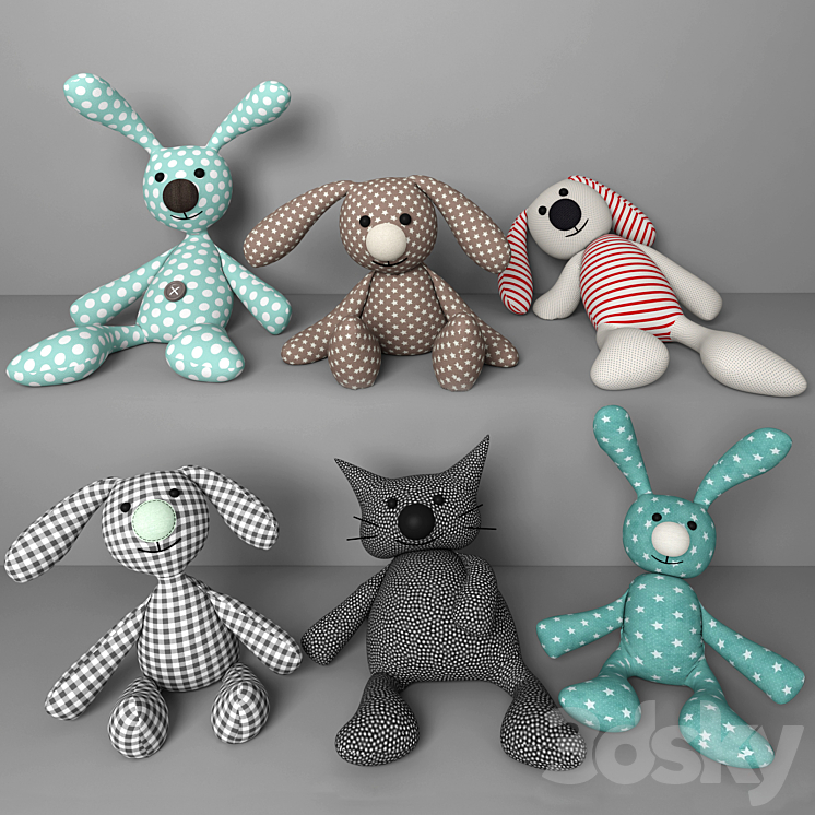 Set of soft toys - Toy - 3D model