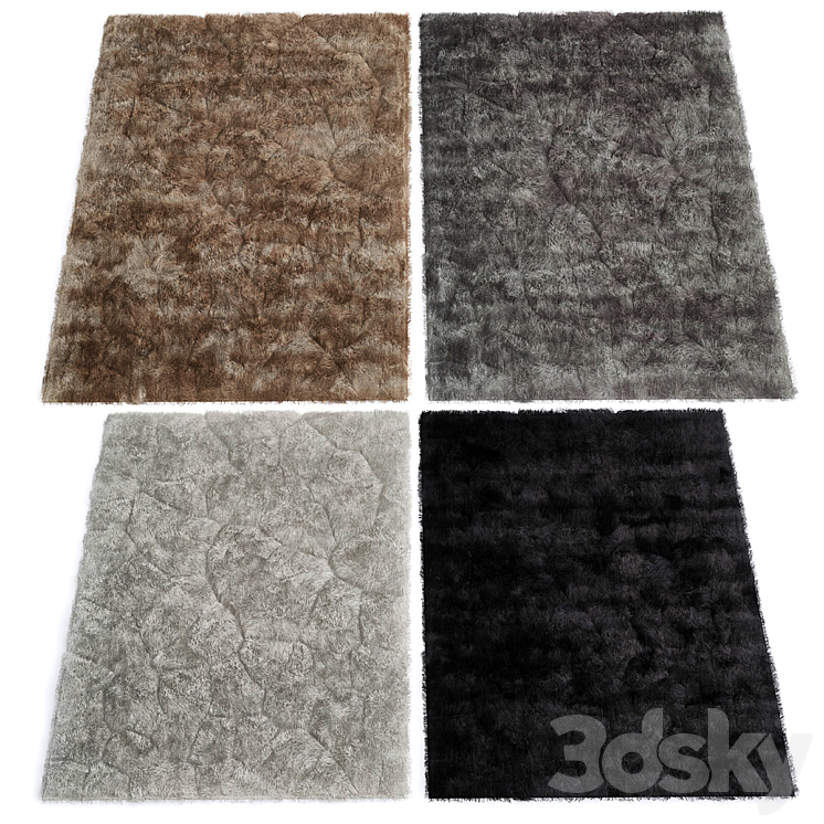 Furry carpet of 4 kinds - Carpets - 3D model