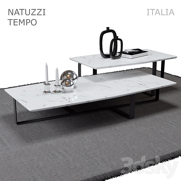 Coffee tables NATUZZI TEMPO (V-Ray) - Table - 3D model