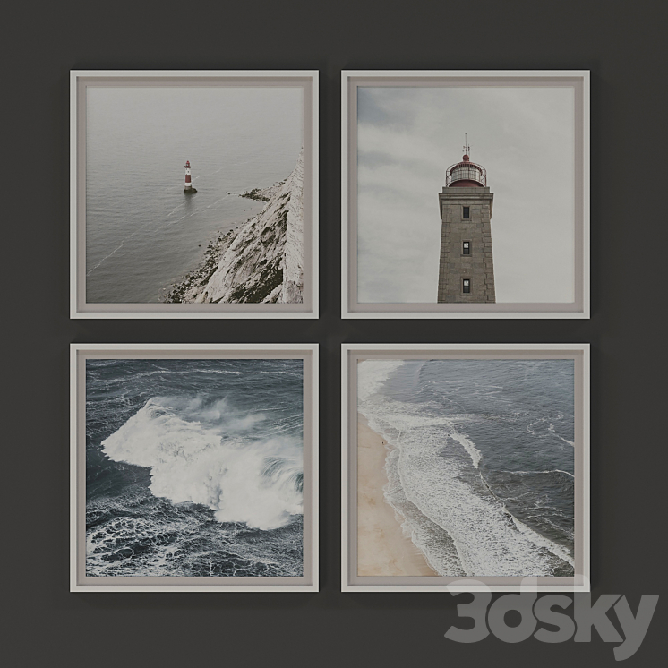 Set of painting 6 | "Lighthouse" - Frame - 3D model