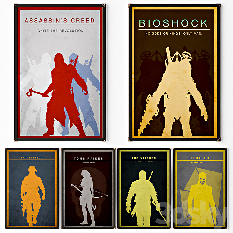 Posters on the theme of computer games №1 - Frame - 3D model