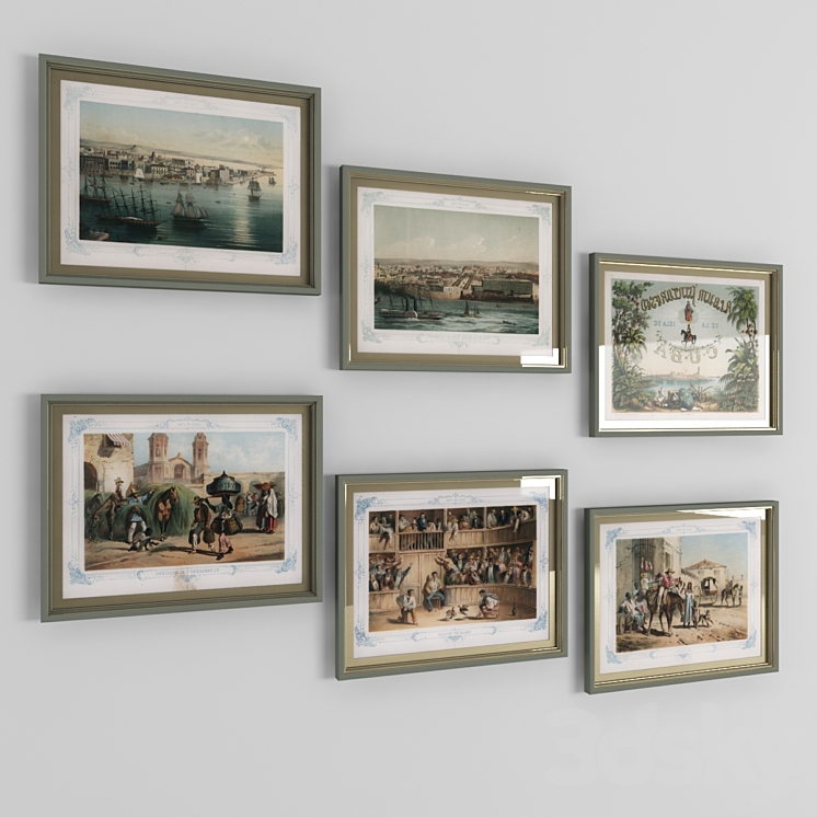 A set of posters. Cuba - Frame - 3D model