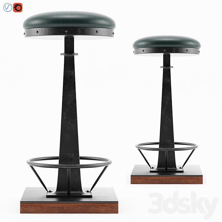 Truman Bar Stool Designformfurnishings - Chair - 3D model