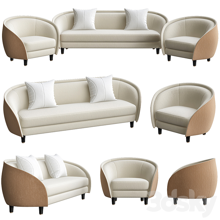 Revers Lounge Chair by Gubi - Sofa - 3D model