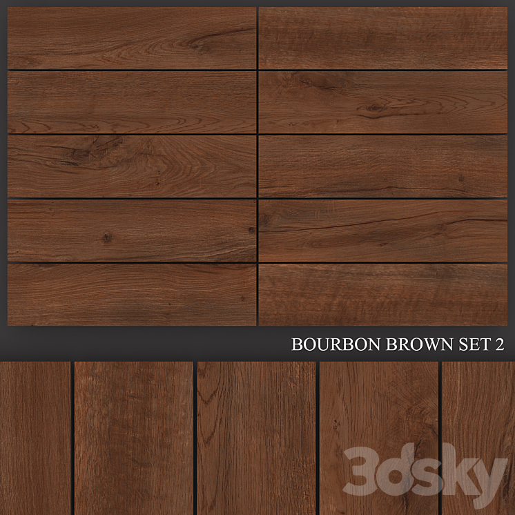 Peronda Bourbon Brown Set 2 - Tile - 3D model