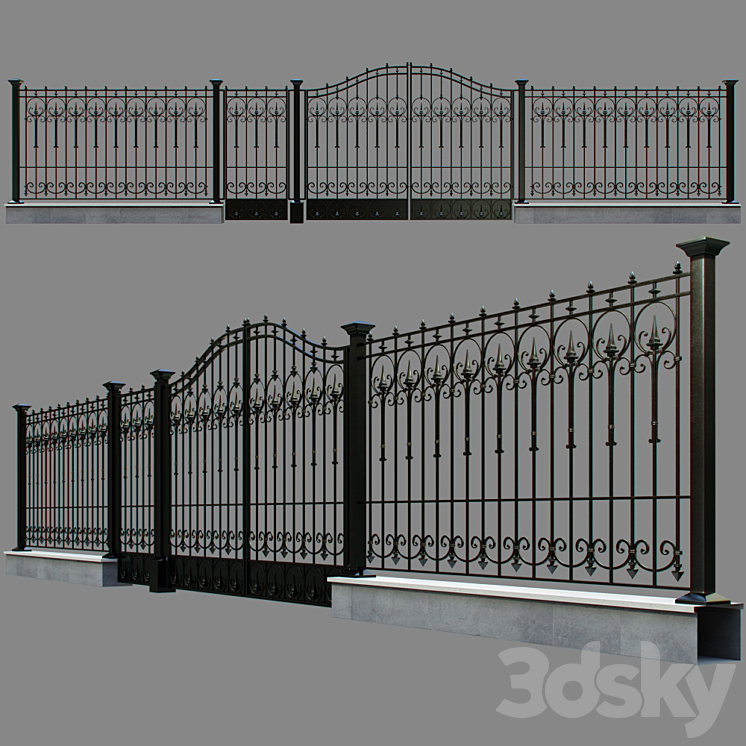 Forged fence - Fence - 3D model