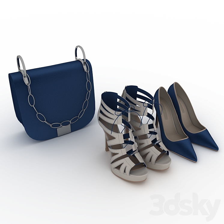 Shoes & bag_set 2 - Сlothes and Footwear - 3D model