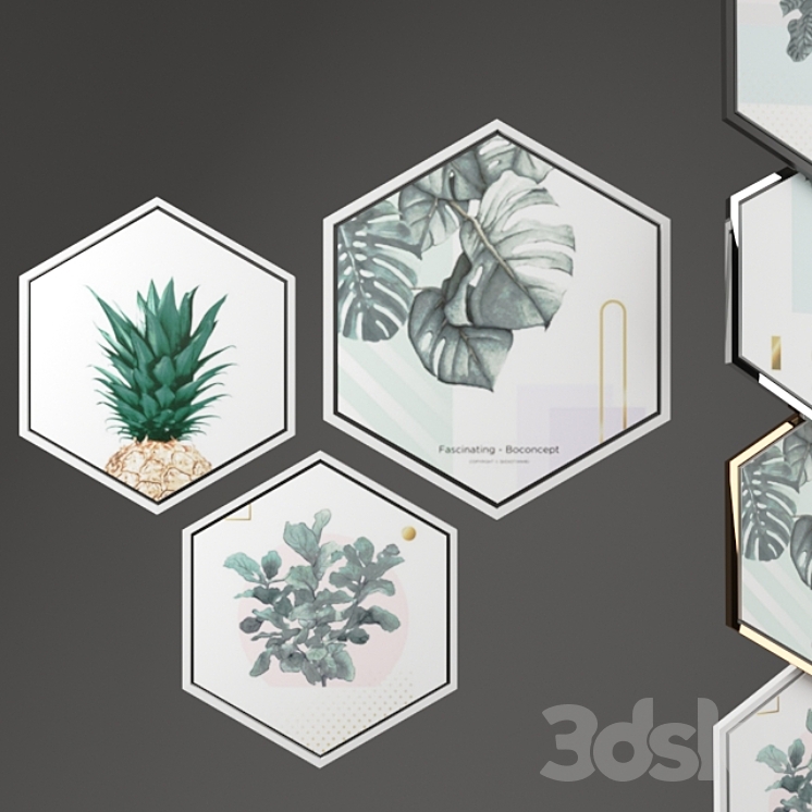 Hexagonal picture frames - Frame - 3D model