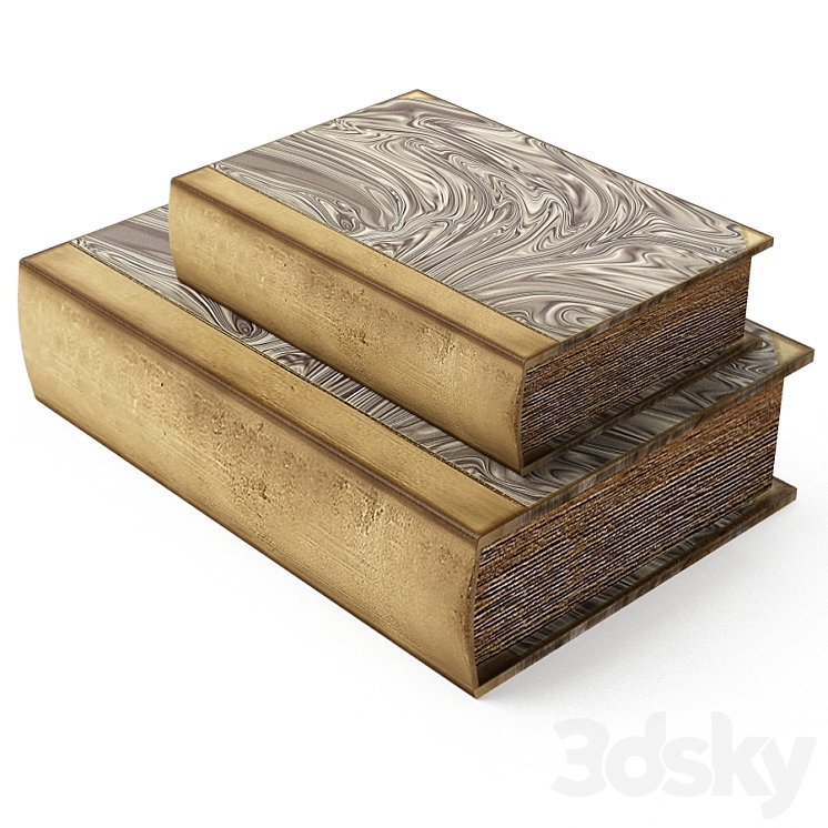 THREE HANDS 7.25 in. x 2.75 in. Book Boxes in Brown - Books - 3D model