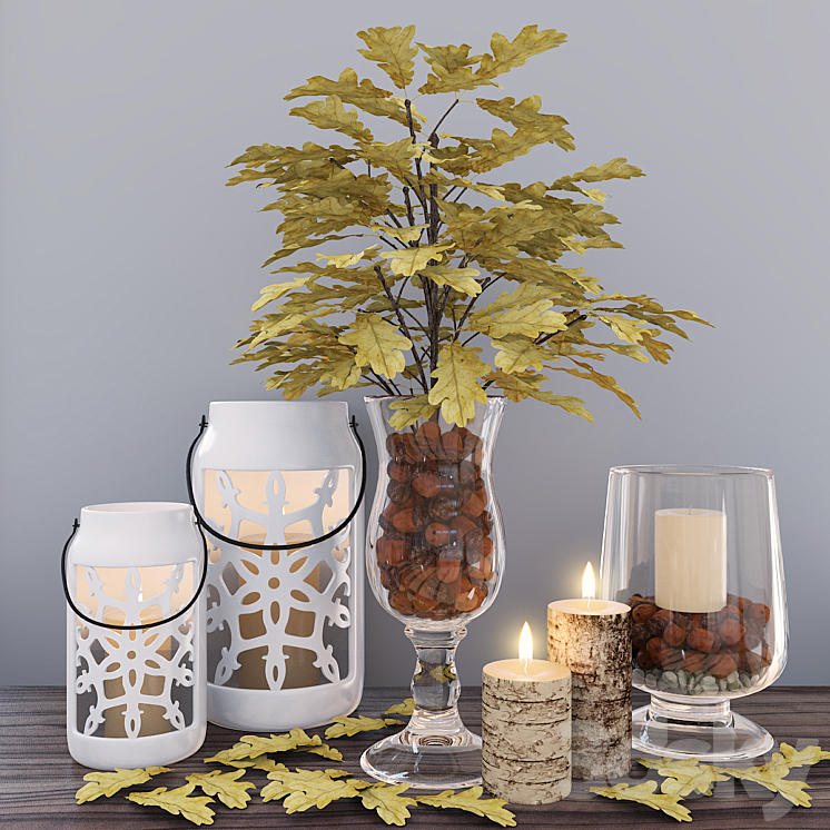 Autumn decor set - Decorative set - 3D model