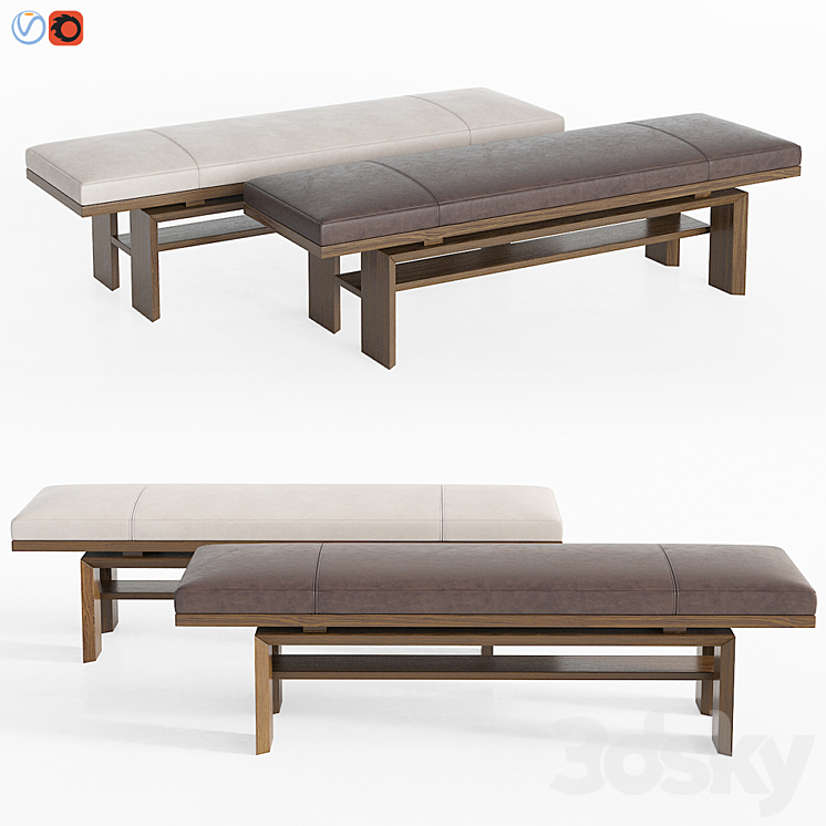 Bench Press Barbara Barry Bakerfurniture - Other soft seating - 3D model