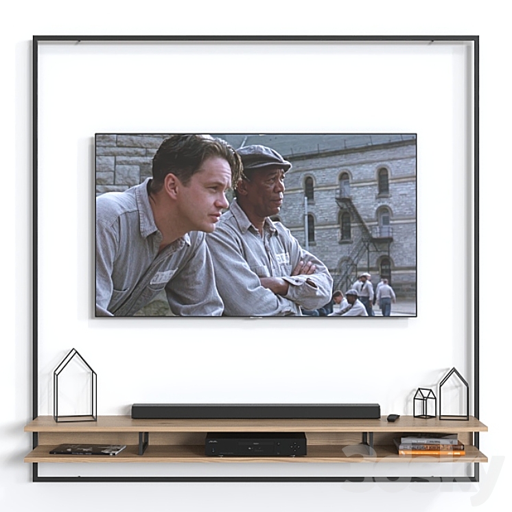 TV wall 011. - Sideboard & Chest of drawer - 3D model