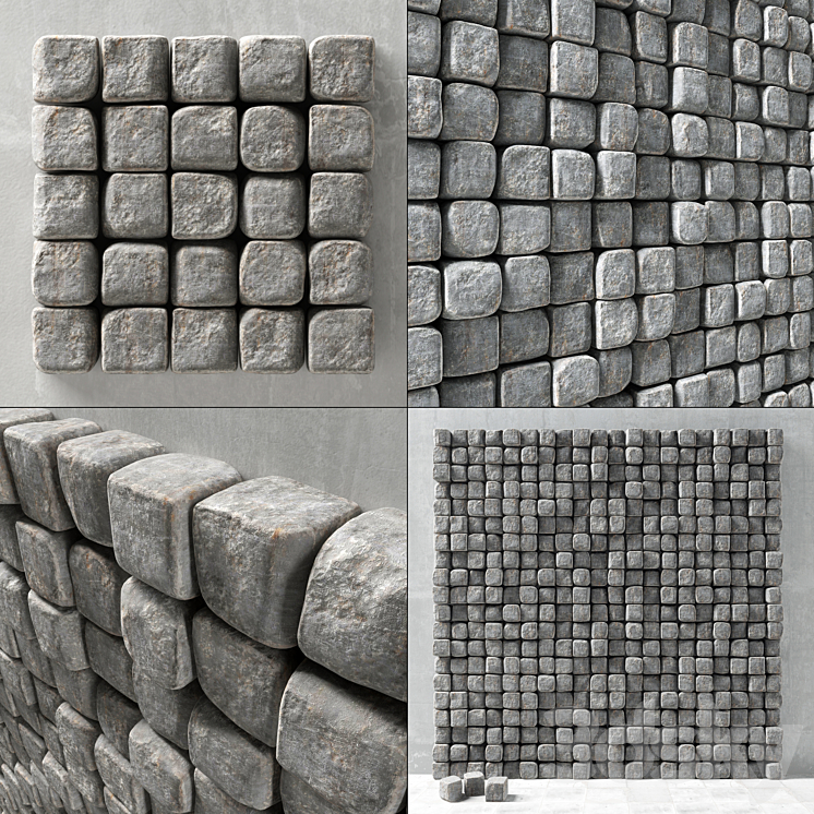 Stone cube panel №5 / Stone panel from cubes - Other decorative objects ...