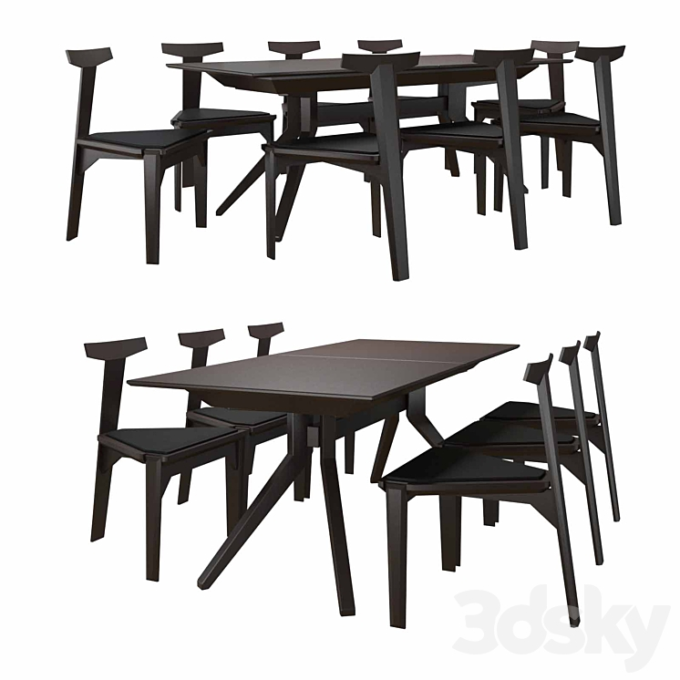 Dining group Samurai - Table + Chair - 3D model