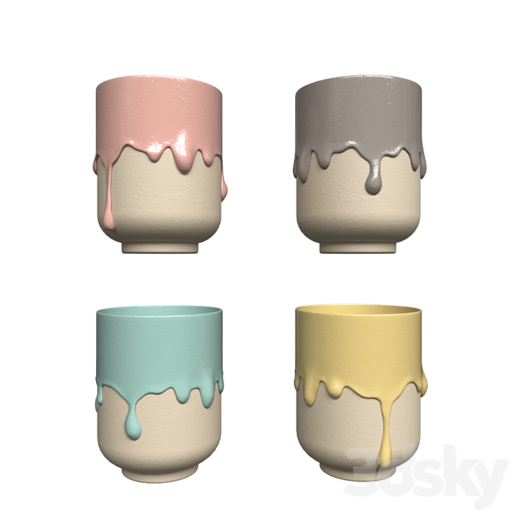 Melting Mug by Studio Arhoj - Decorative set - 3D model