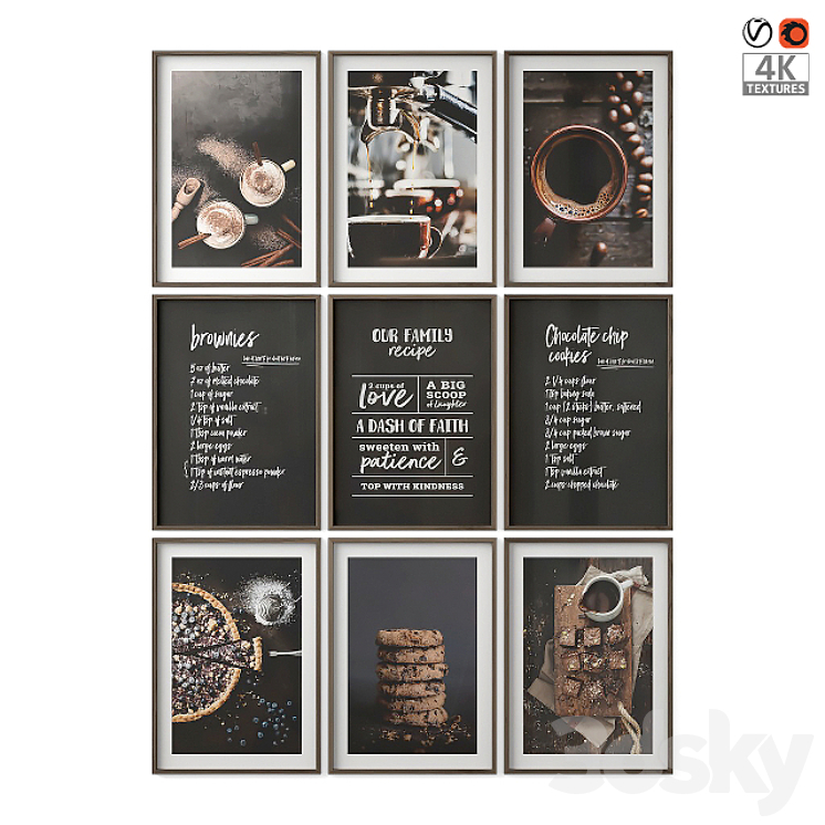 Coffee posters - Frame - 3D model