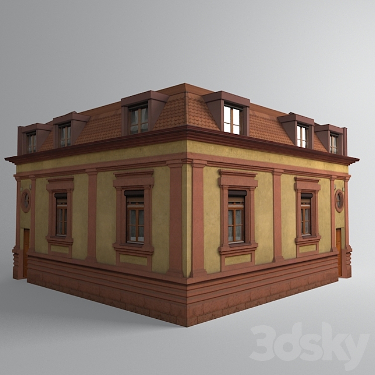 old corner house - Building - 3D model
