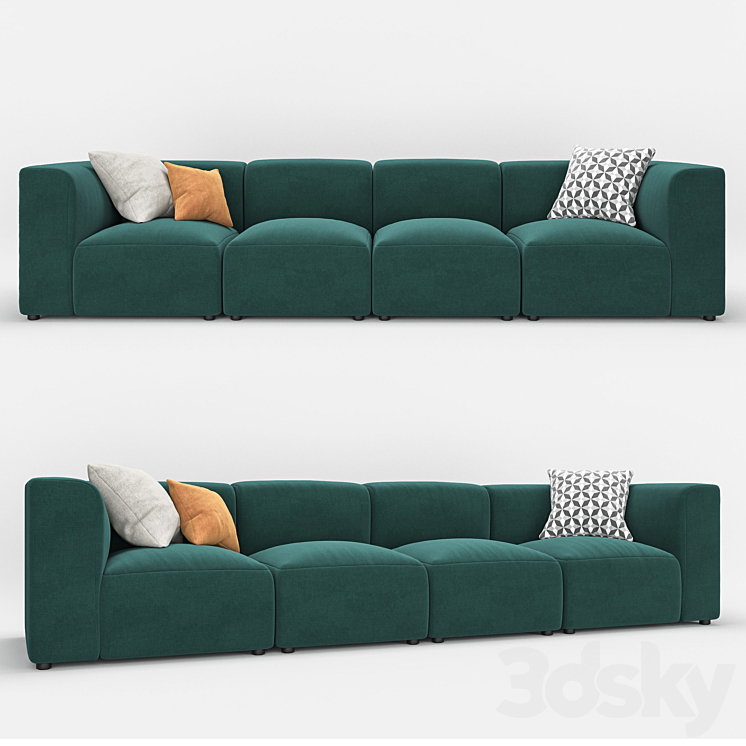 Juno 4 Seater Modular Sofa - Sofa - 3D model