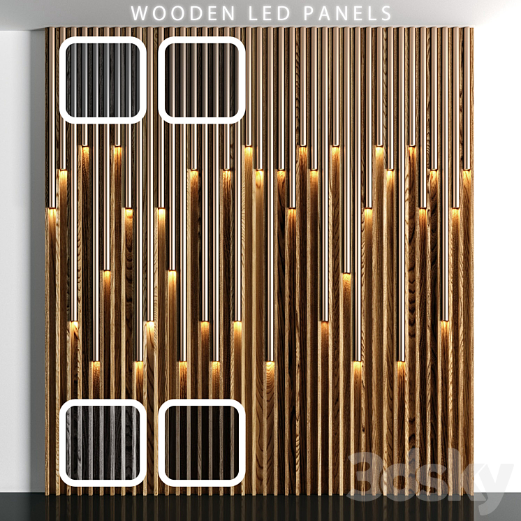 Wooden led panels 2 - Other decorative objects - 3D model
