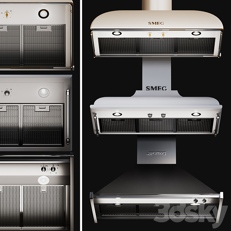 Kitchen Appliances Smeg Hoods Set 1 - Kitchen appliance - 3D model