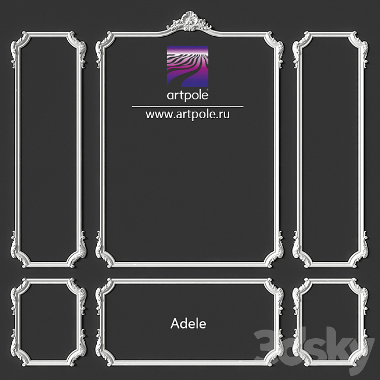 Set of frames Adele from Artpole - Decorative plaster - 3D model