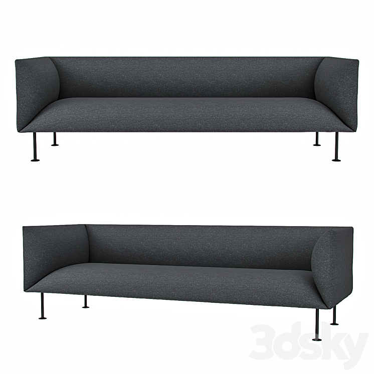 Godot 3-Seater Sofa - Sofa - 3D model