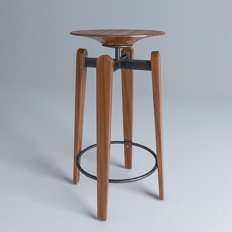 Bow-swivel-stool - Chair - 3D model