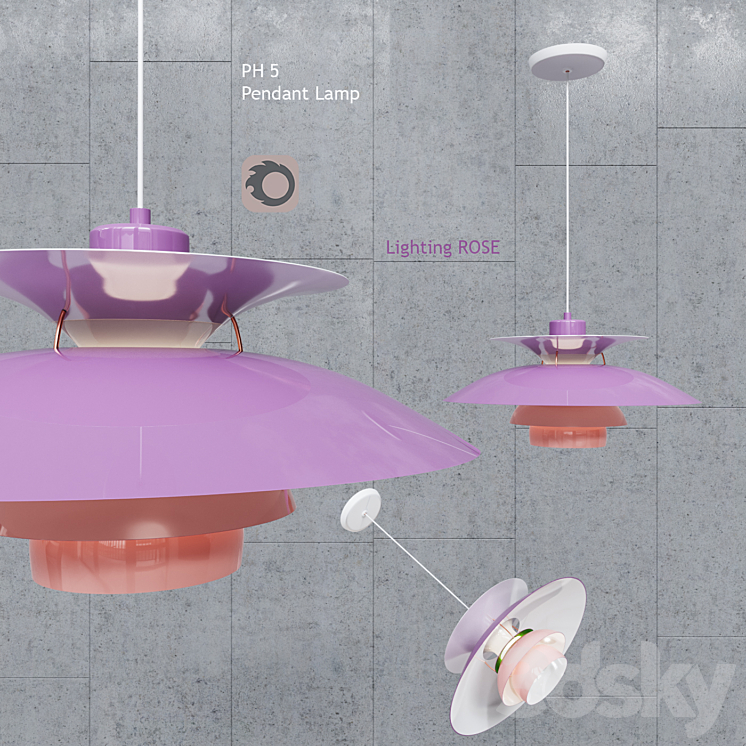 Pendant lamp Louis Poulsen PH5 Rose Pendant Lamp - Pendant light - 3D model