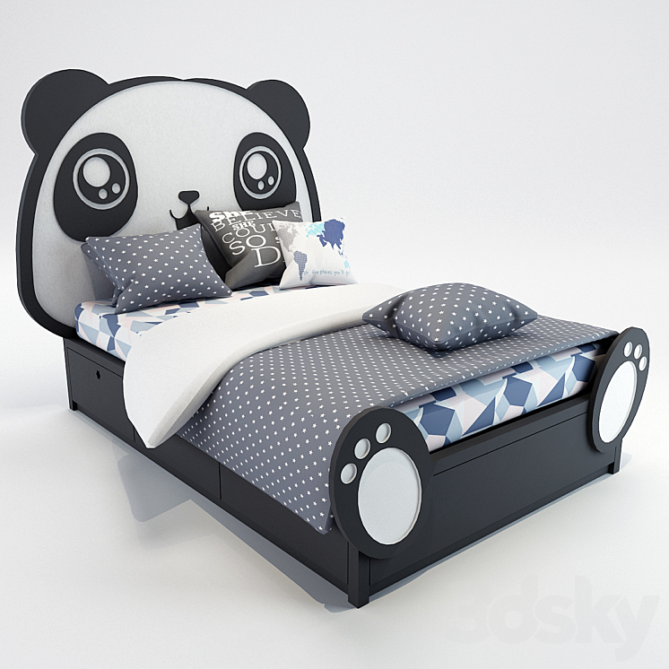 Panda bed kids - Bed - 3D model