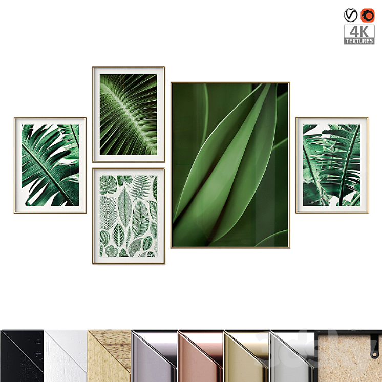 Green Poster Set 04 - Frame - 3D model