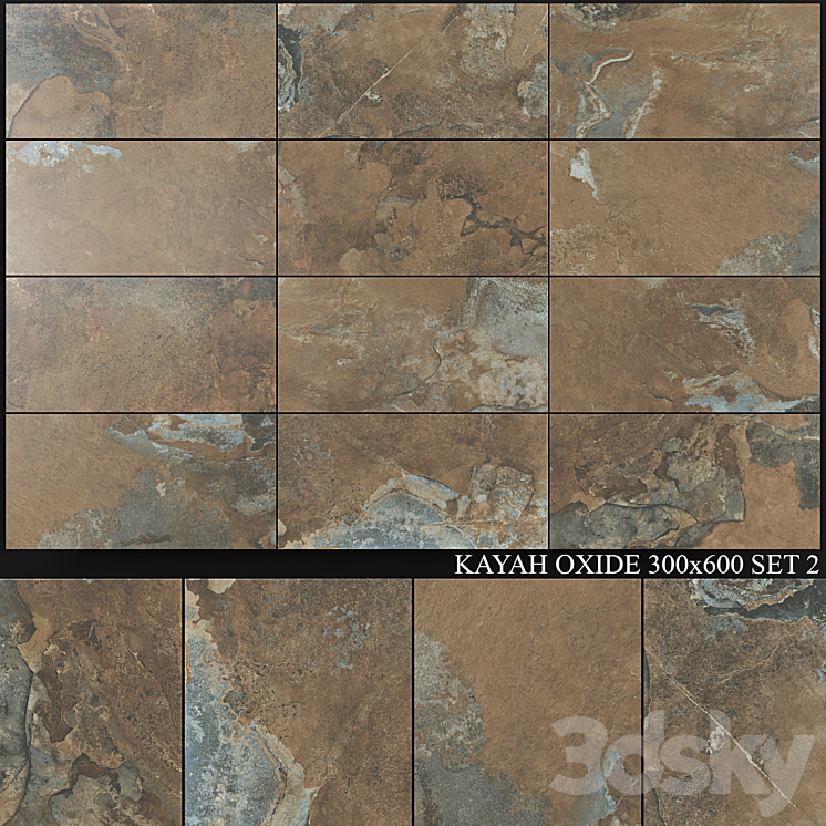 Yurtbay Seramik Kayah Oxide 300x600 Set 2 - Tile - 3D model