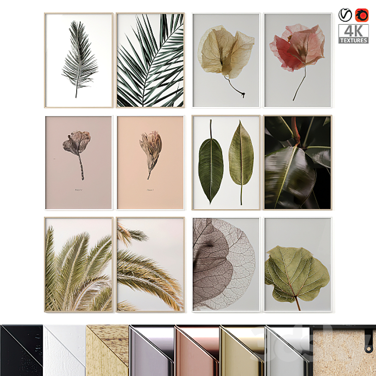 Green Poster Set 09 - Frame - 3D model