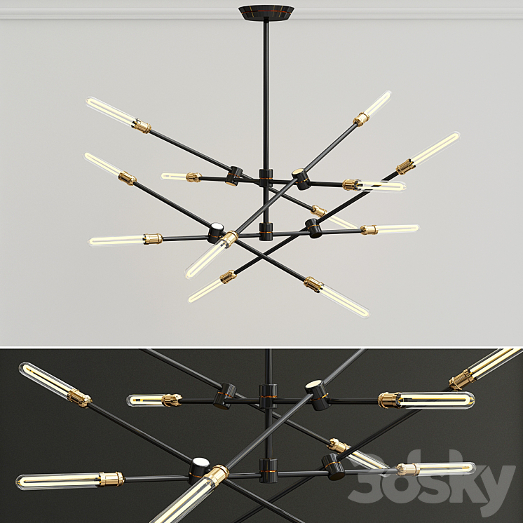 Circa pendant light - 6 lines - Pendant light - 3D model