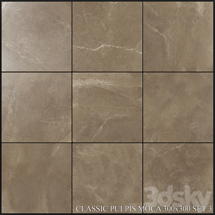 Yurtbay Seramik Classic Pulpis Moca 300x300 Set 3 - Tile - 3D model