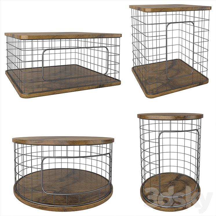 Wireframe coffee tables - Table - 3D model