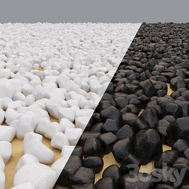 Pebble stone in the sand - Environment elements - 3D model