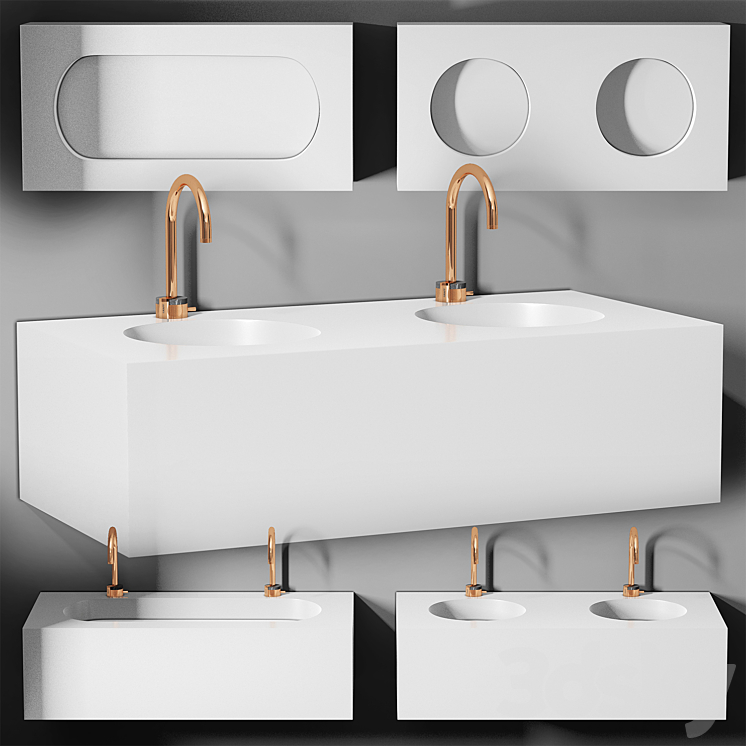 sink Planit Block basin & Graff Mod plus faucet 1 - Wash basin - 3D model