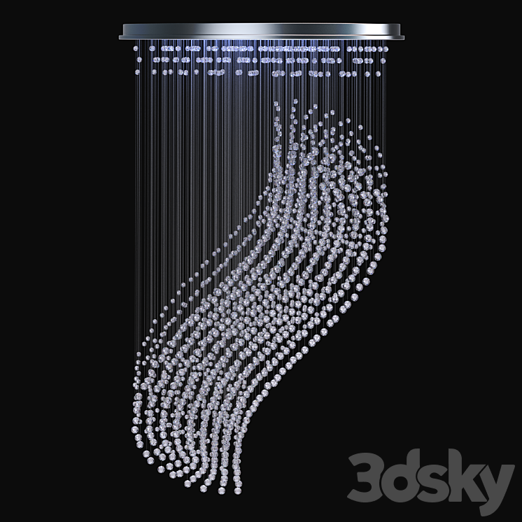 Glass_curve - Pendant light - 3D model