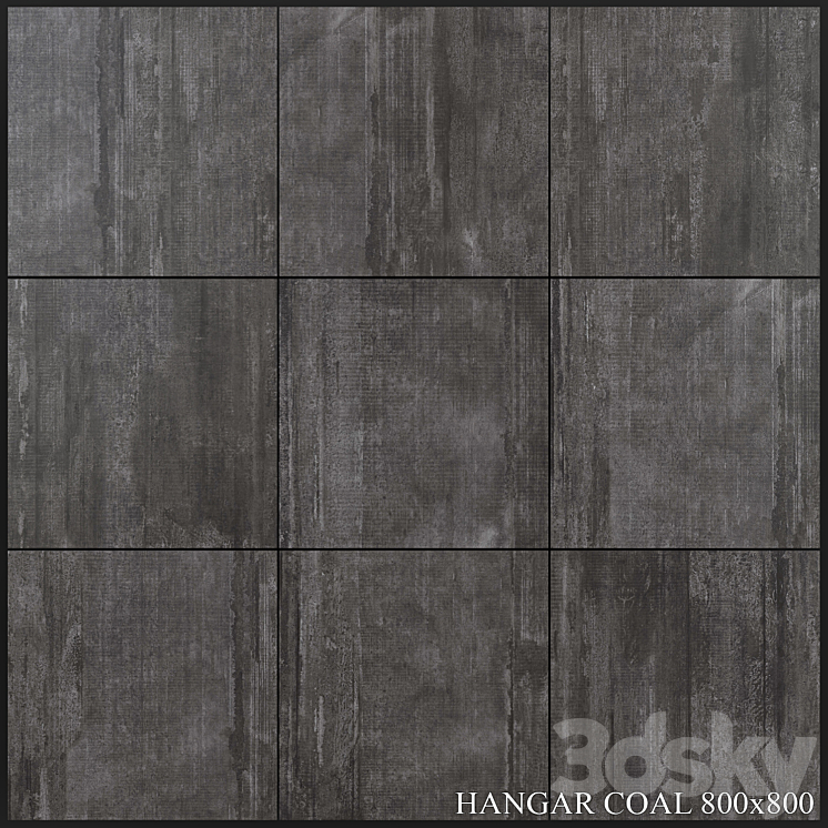 Flaviker Hangar Coal 800x800 - Tile - 3D model