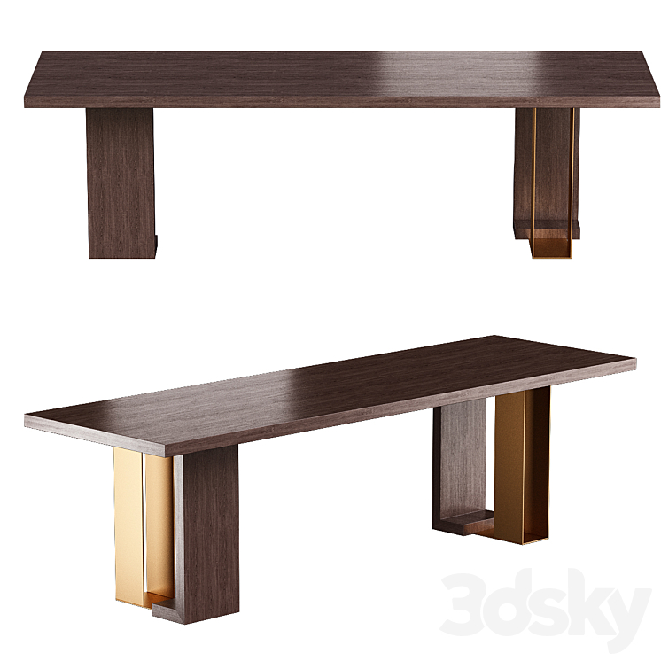 Capital Collection TYCOON Rectangular wooden table - Table - 3D model