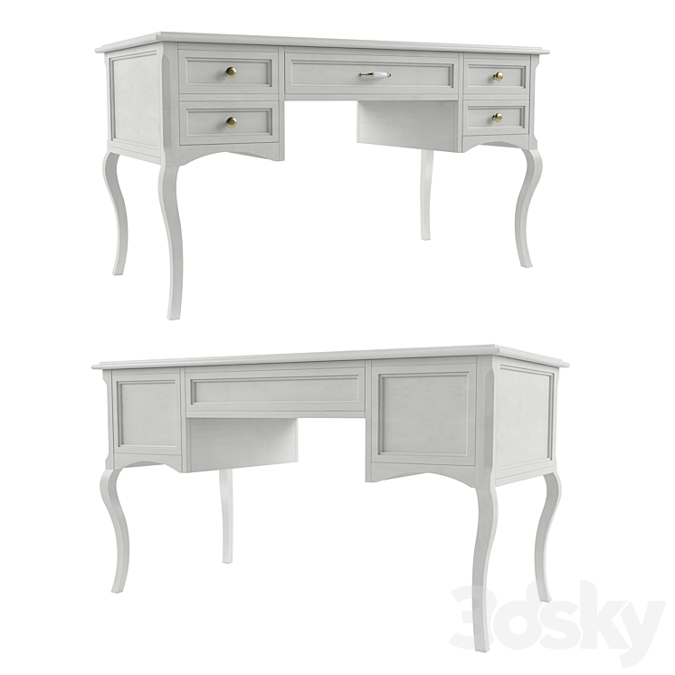 Classic desk - Office furniture - 3D model