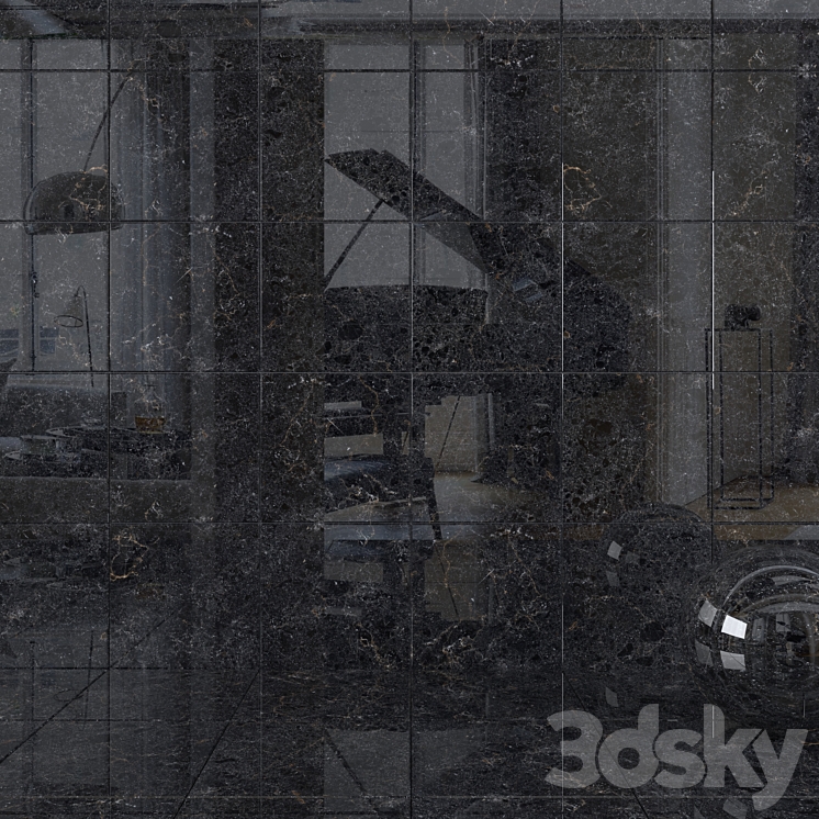 Wall Tiles Cosmos Black Set 2 - Tile - 3D model