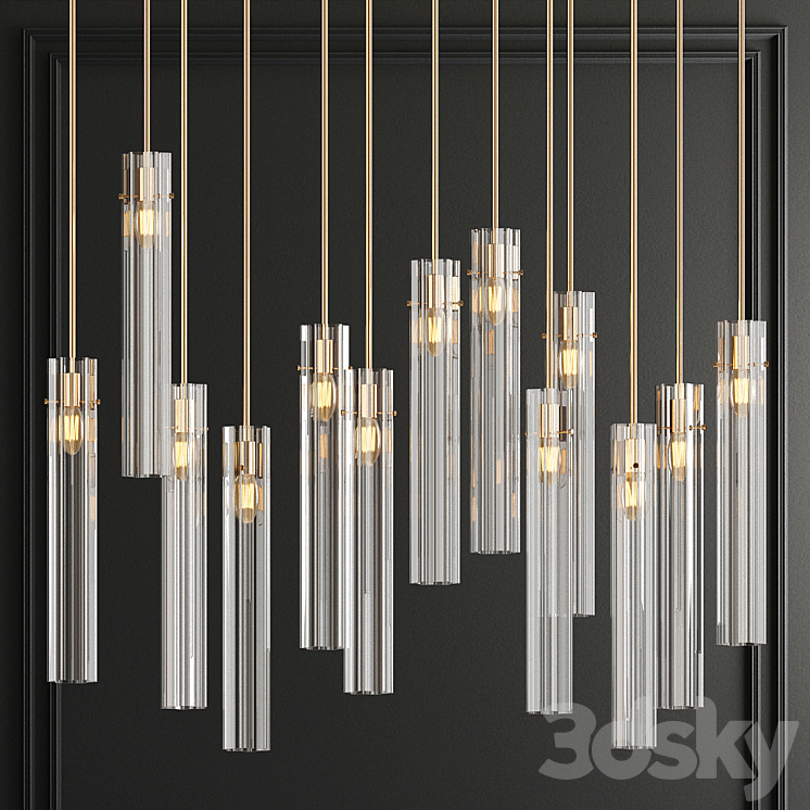 Eden multi spot glass pendant - Pendant light - 3D model