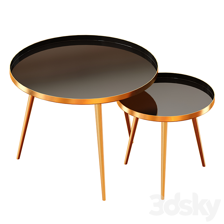 AVRIL - Nest of Tables (Blue, Pink, Green, Black) - Table - 3D model