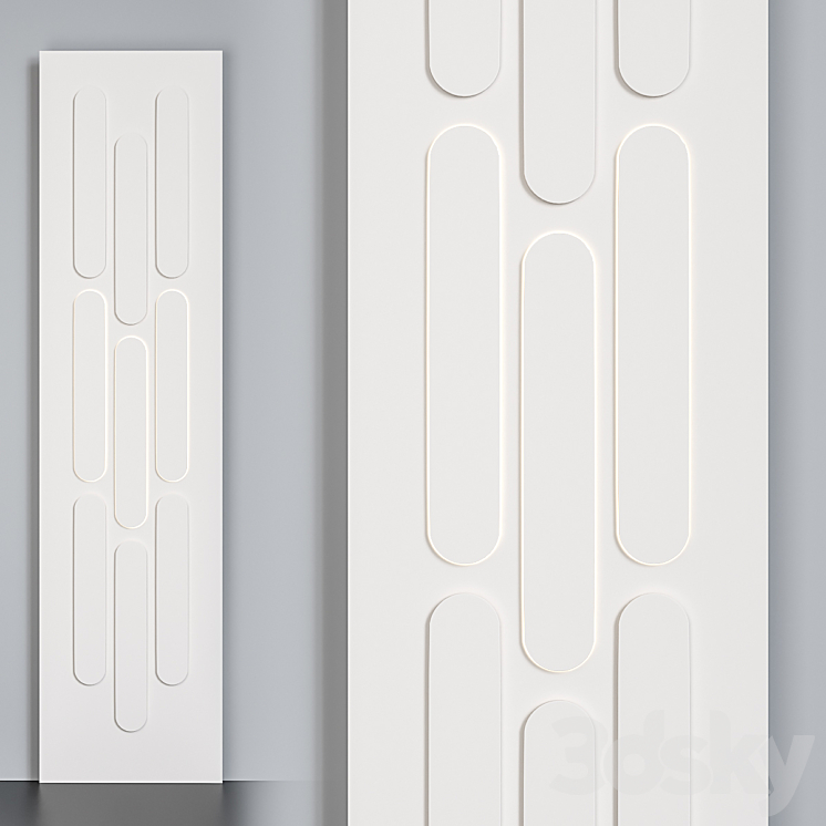 Ivory wall - 3D panel - 3D model