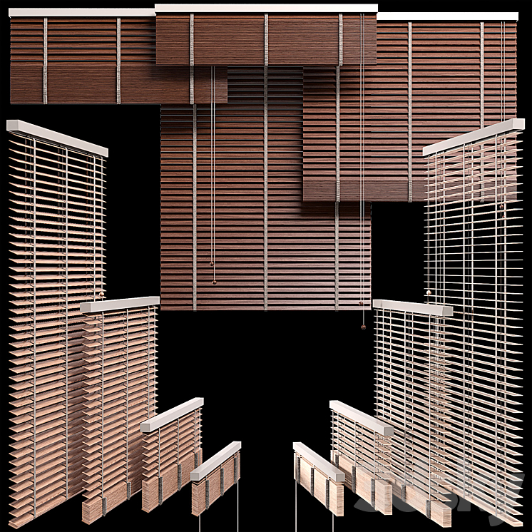 WOODEN JALOUSIE - Curtain - 3D model